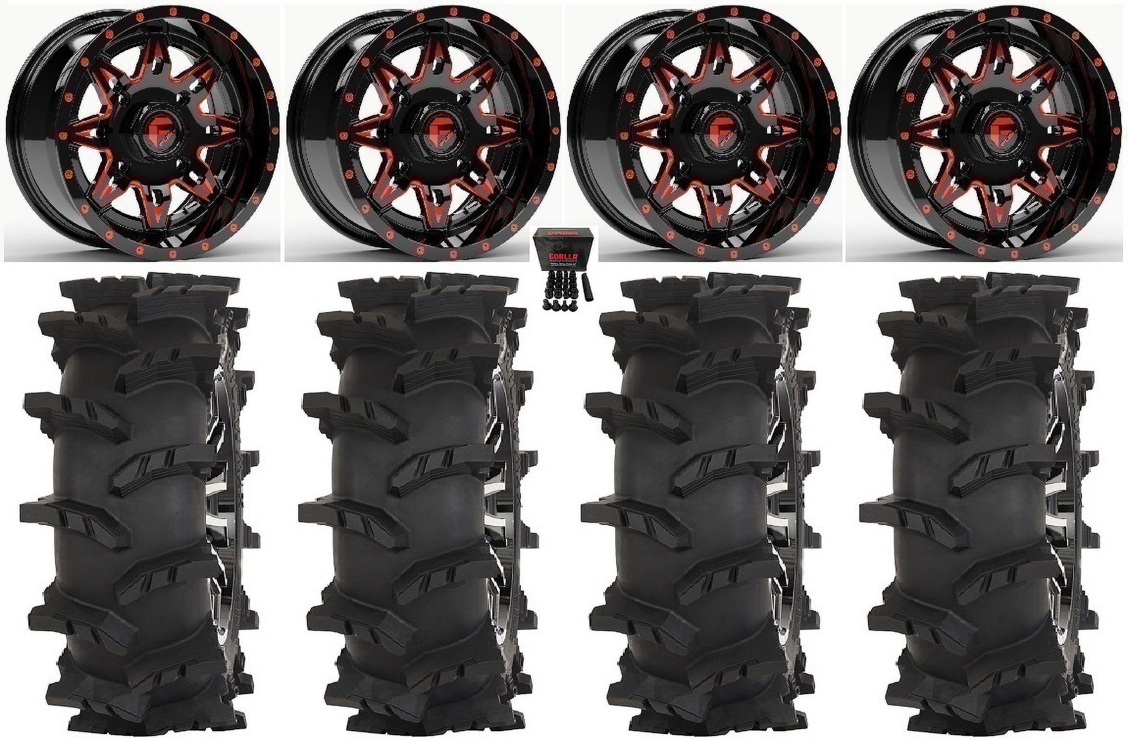 Fuel Lethal 14" Wheels Red 30" Outlaw Max Tires Sportsman RZR Ranger ...