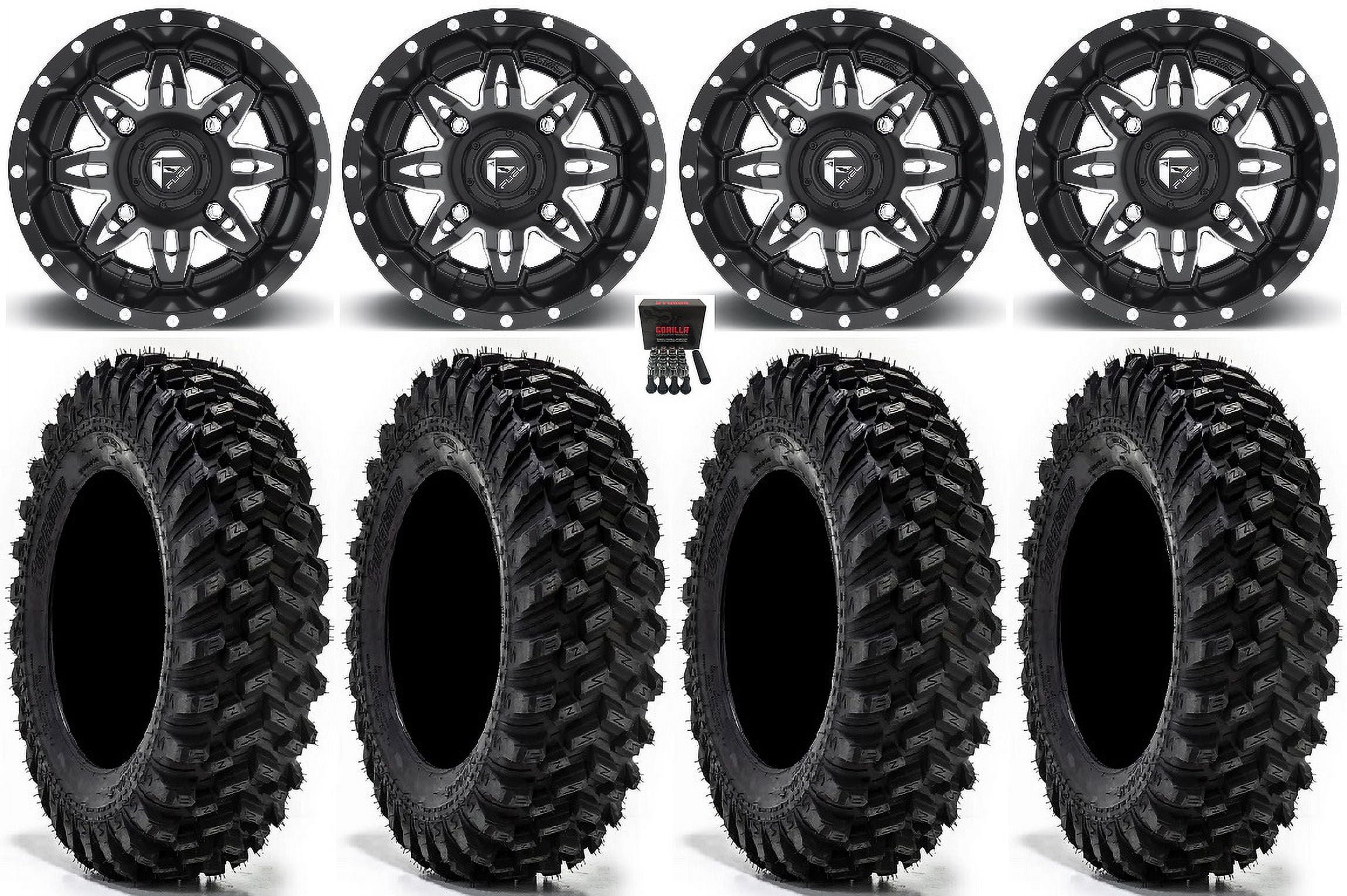 Fuel Lethal 15" Wheels Black 30" Warrior XT Tires Can-Am Maverick X3 ...