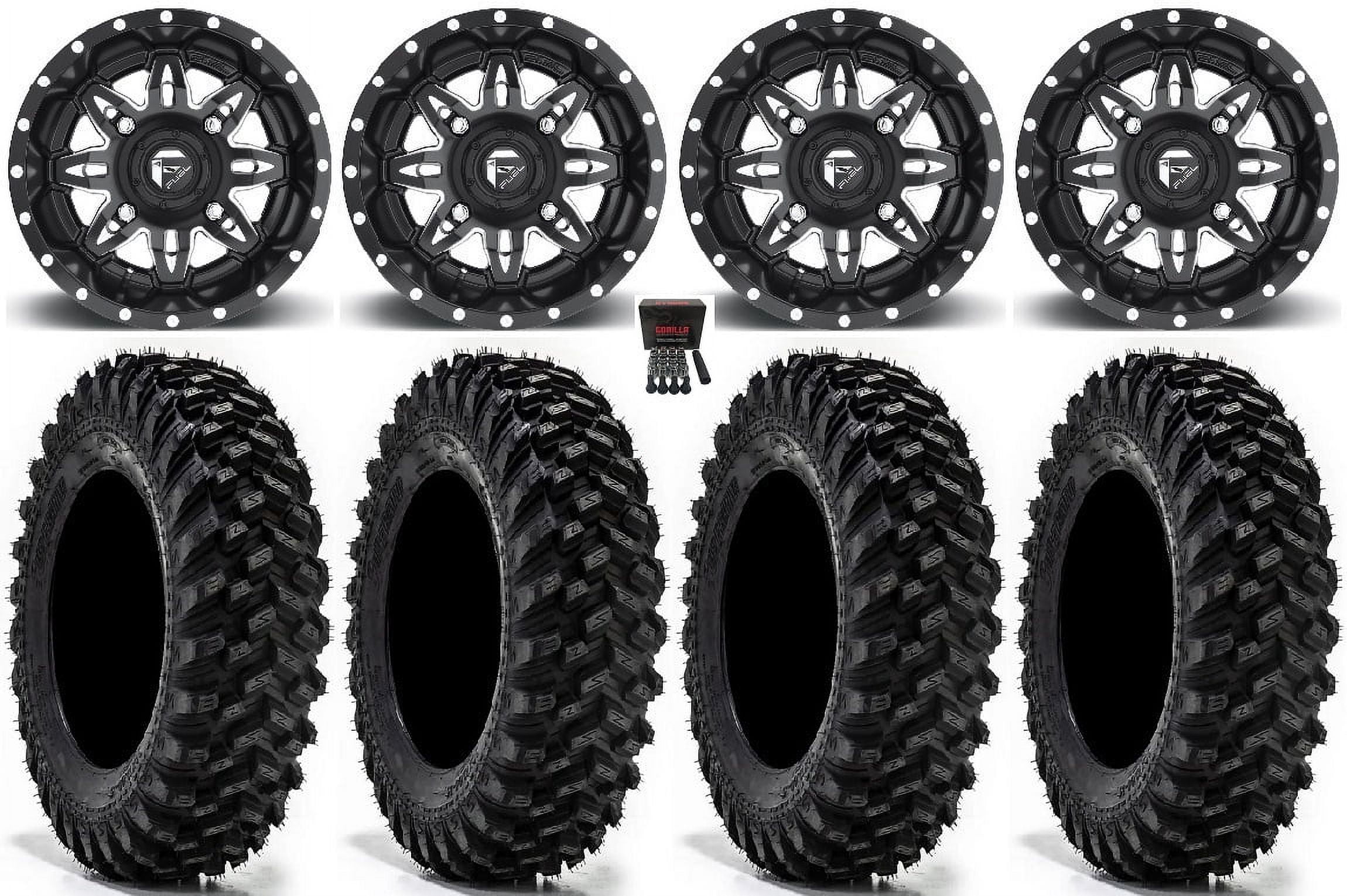 Fuel Lethal 15" Wheels Black 30" Warrior XT Tires Polaris RZR XP 1000 ...
