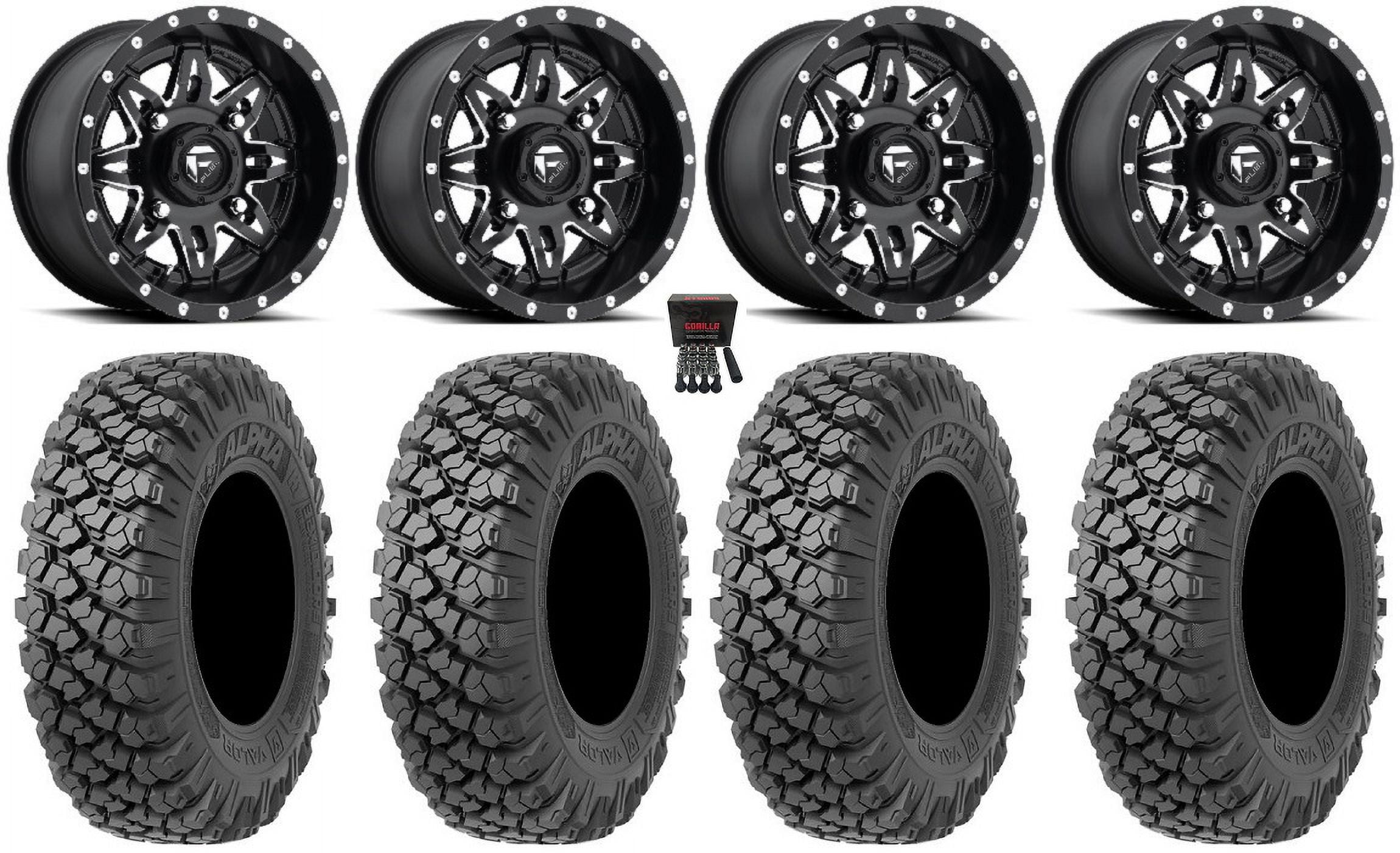Fuel Lethal 15" Wheels Black 32" Alpha Tires Can-Am Commander Maverick Renegade Outlander ...