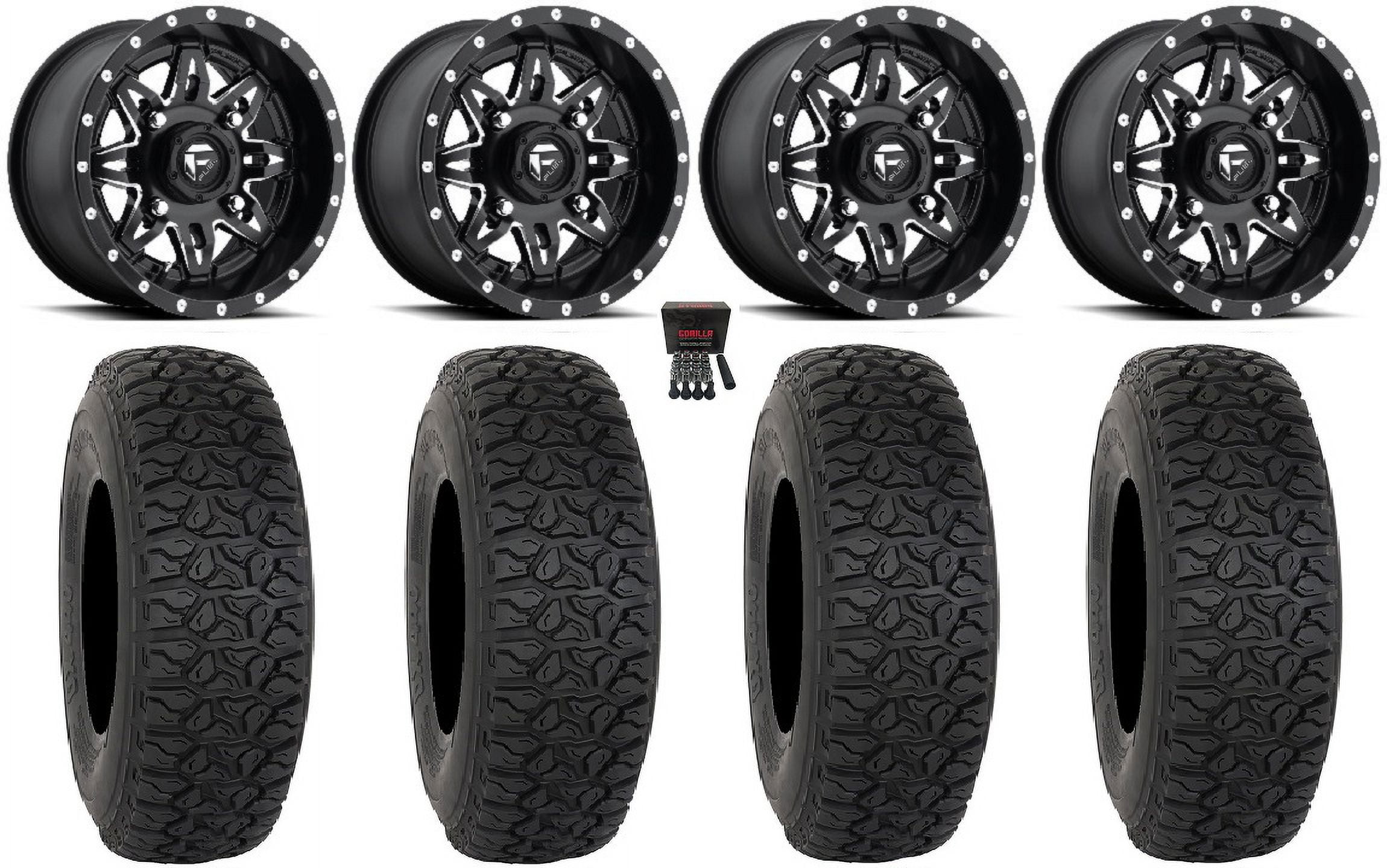 Fuel Lethal 15" Wheels Black 32" DX440 Tires Kawasaki Teryx Mule ...