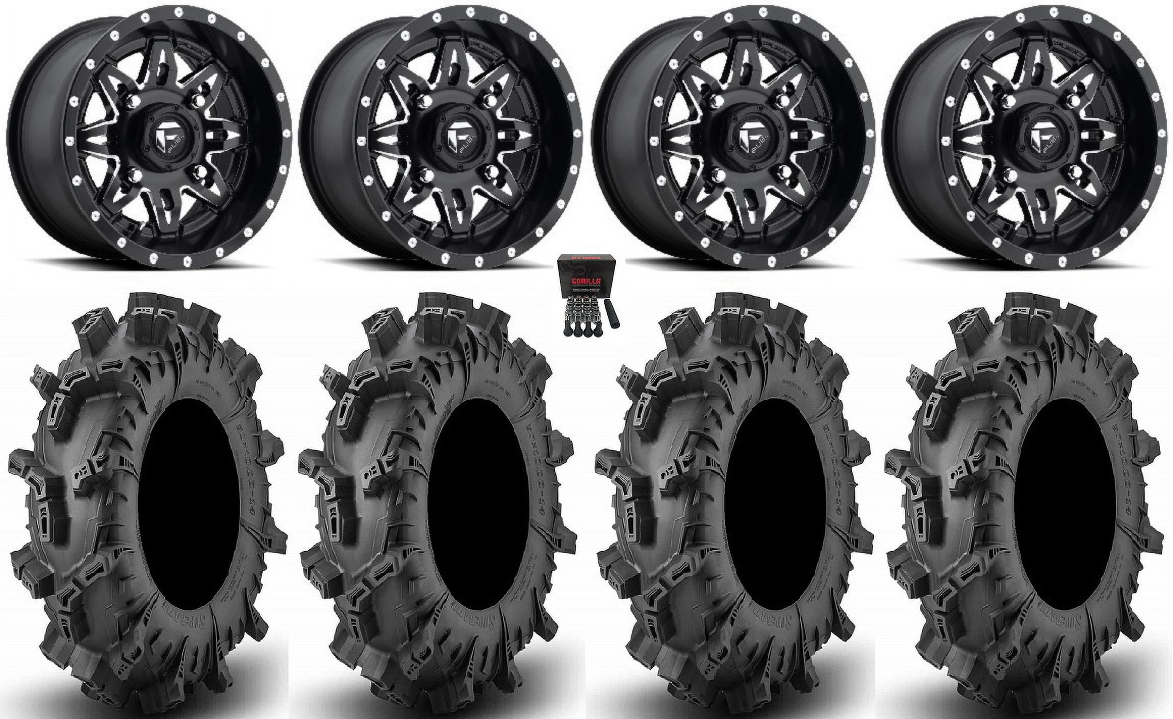 Fuel Lethal 15" Wheels Black 32" Terminator Max Tires Can-Am Commander ...
