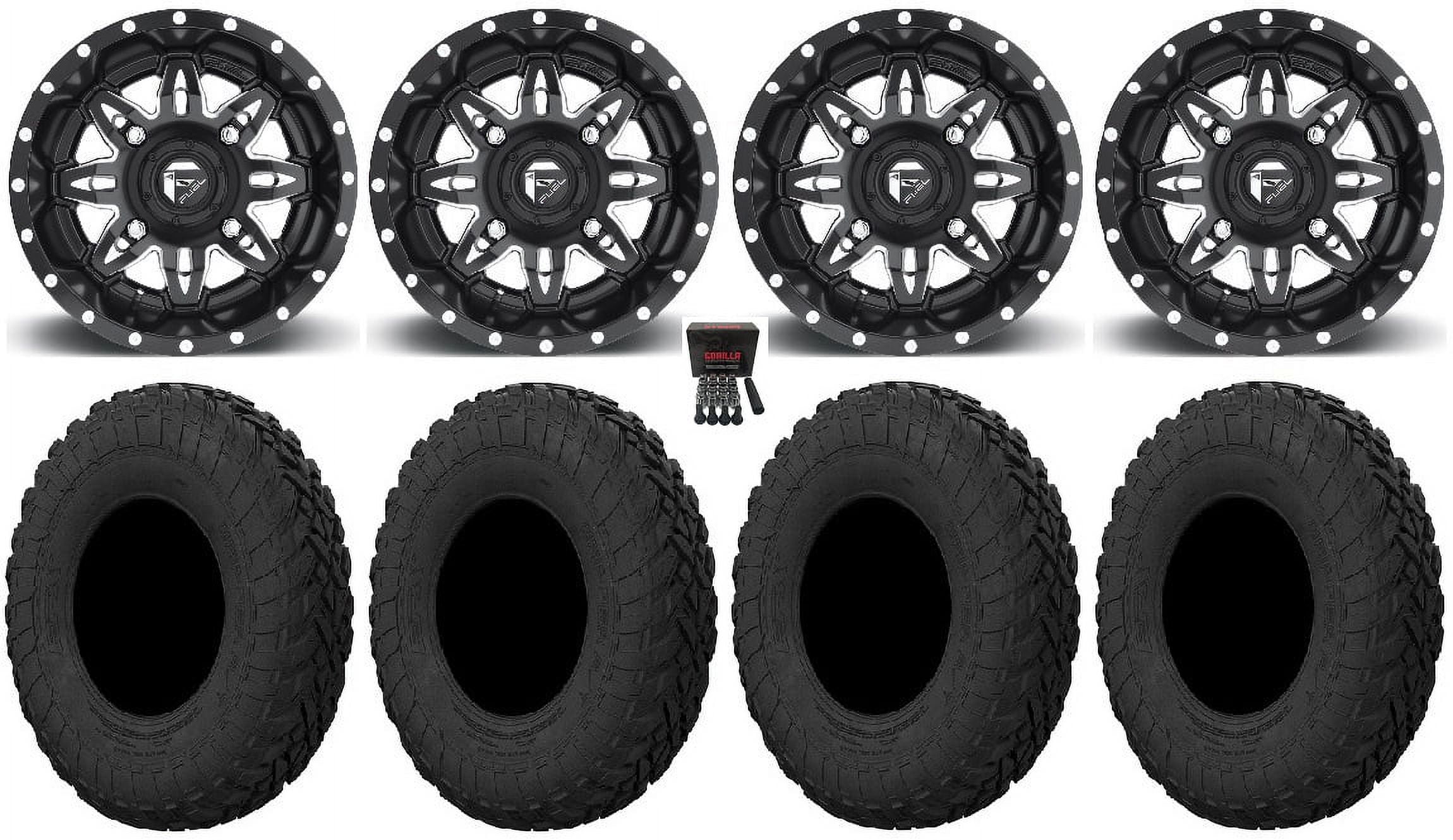 Fuel Lethal 15" Wheels Black 33" Gripper R/T Tires Polaris RZR XP 1000 ...