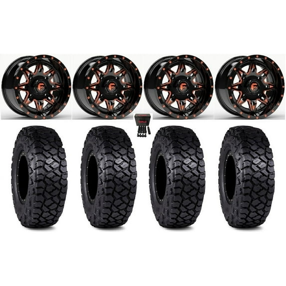 Fuel Lethal 15" Wheels Orange 32" Intersect Tires Polaris RZR XP 1000 / PRO XP / Ranger XP 900/ ...