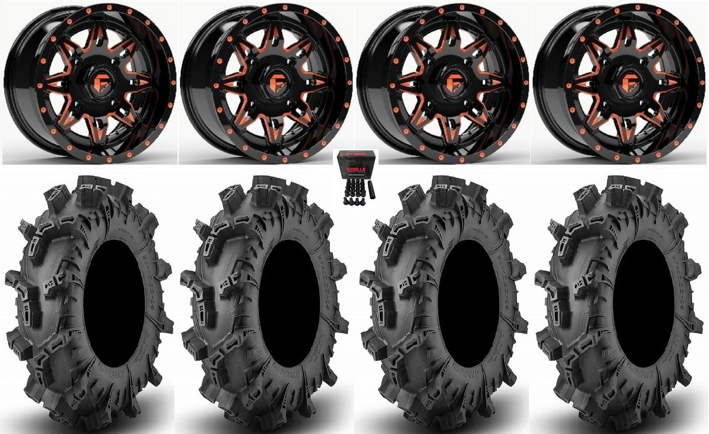 Fuel Lethal 15" Wheels Orange 32" Terminator Max Tires Sportsman RZR ...