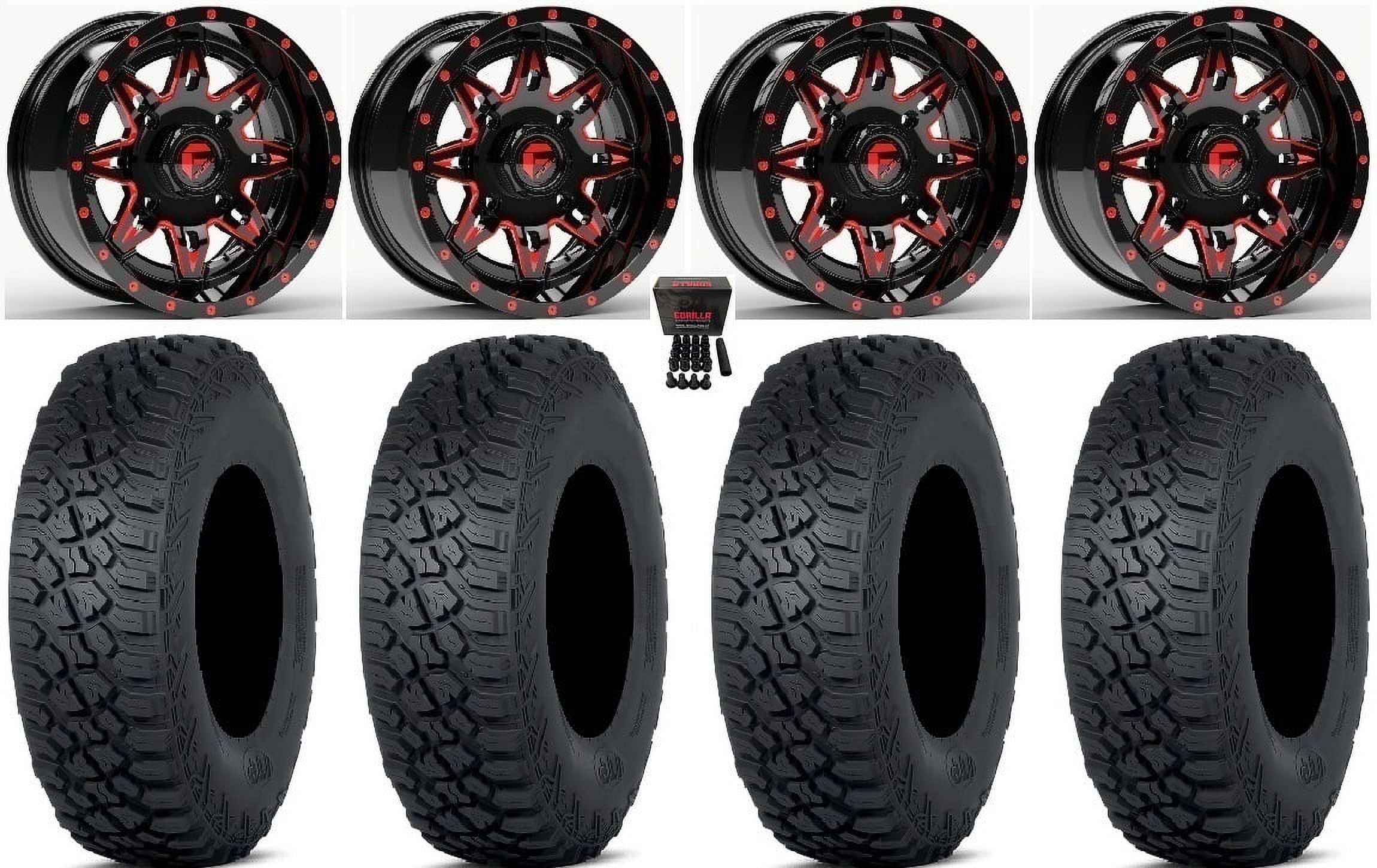 Fuel Lethal 15" Wheels Red 30" Tenacity XNR (8ply) Tires Polaris RZR XP ...
