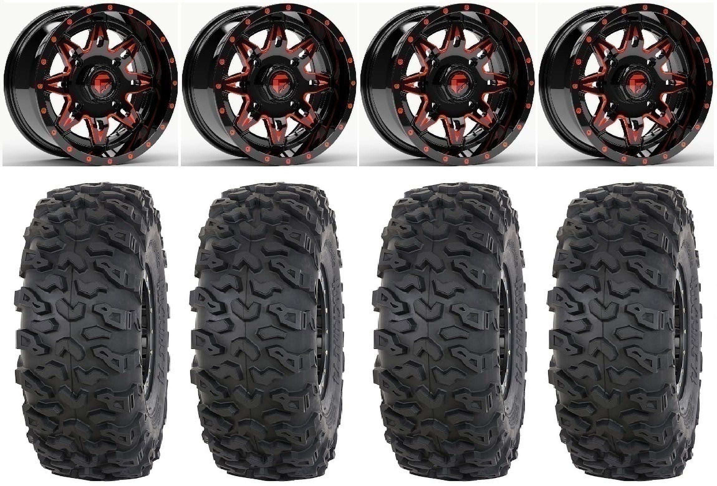 Fuel Lethal 15" Wheels Red 32" Roctane T4 Tires Polaris RZR XP 1000 ...