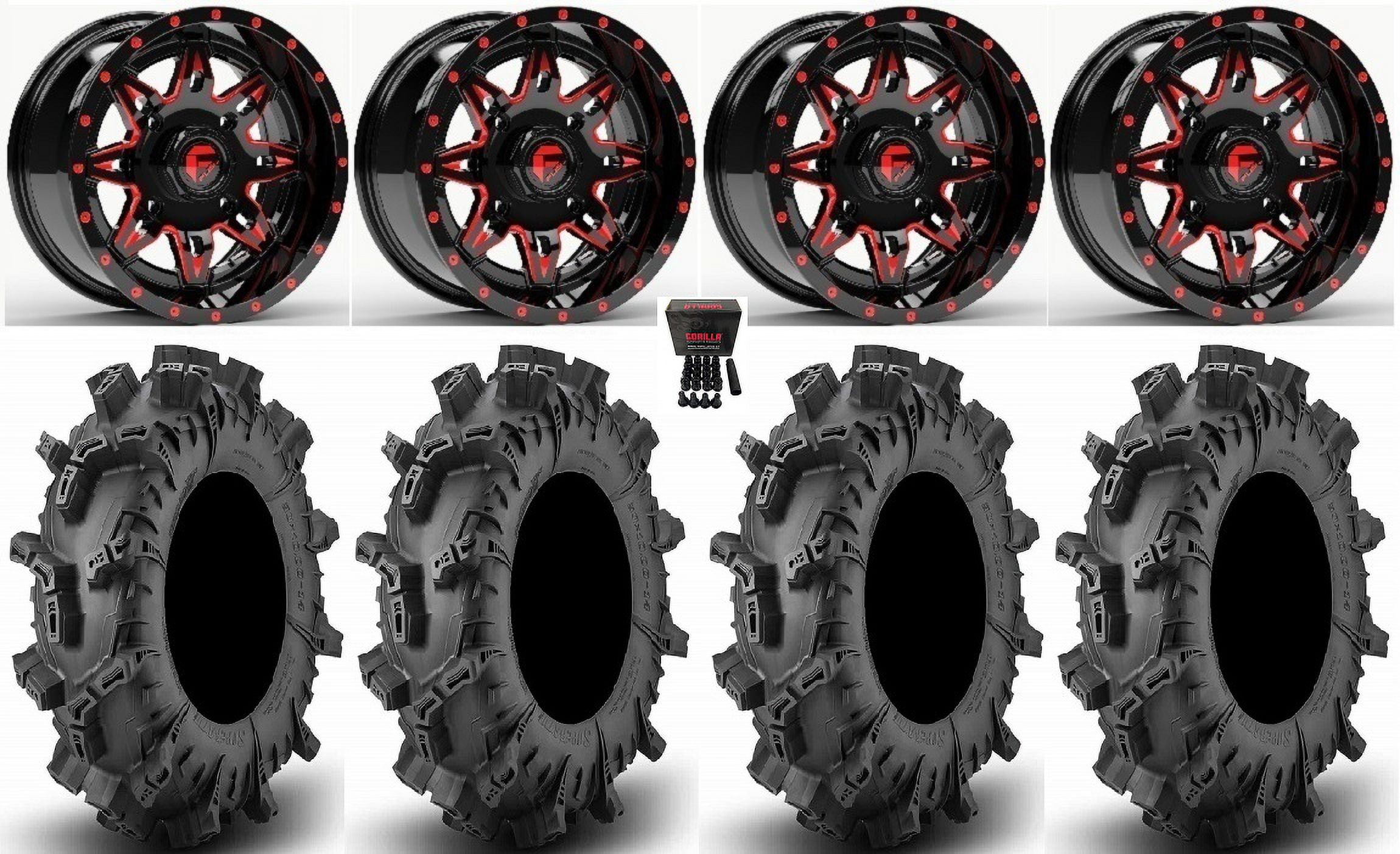 Fuel Lethal 15" Wheels Red 32" Terminator Max Tires Can-Am Maverick X3 ...