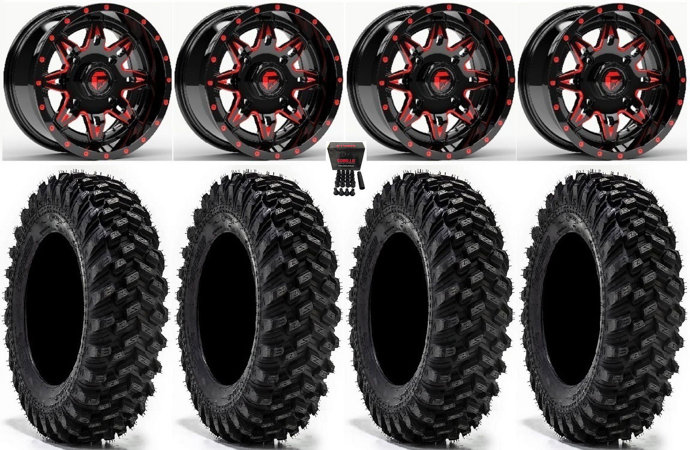 Fuel Lethal 15" Wheels Red 32" Warrior XT Tires Can-Am Maverick X3 ...