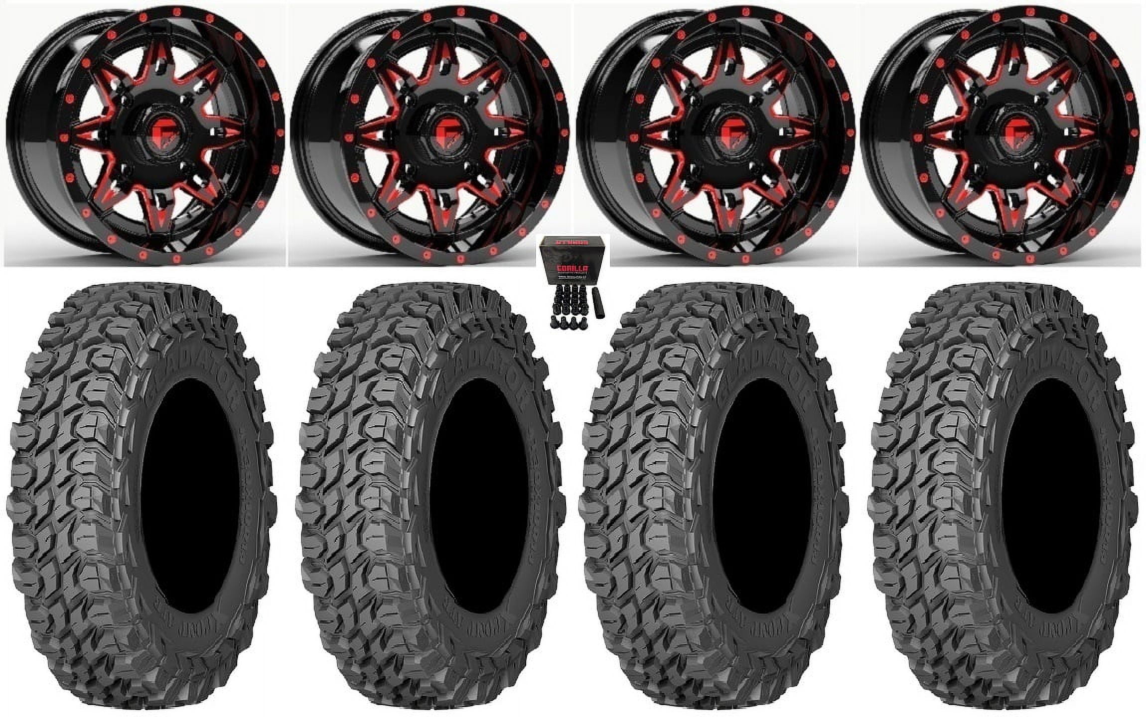 Fuel Lethal 15" Wheels Red 32" X Comp ATR Tires Sportsman RZR Ranger ...