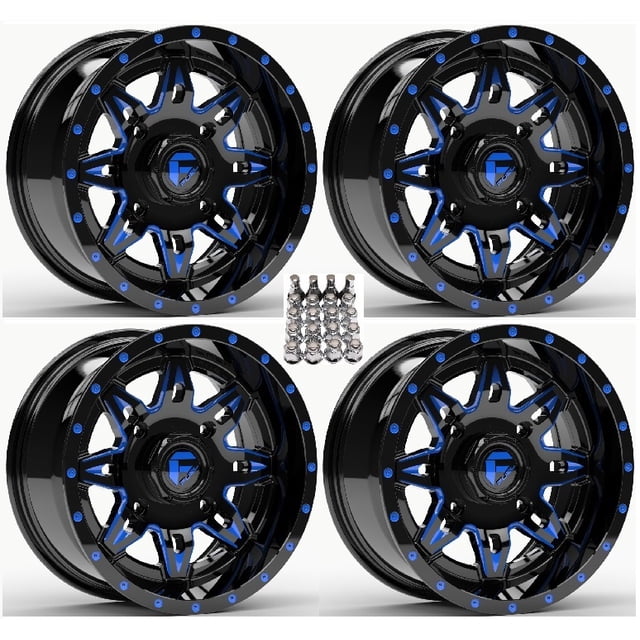 Fuel Lethal ATV Wheels Blue/Black 15" Sportsman 550 850 1000 - Walmart ...