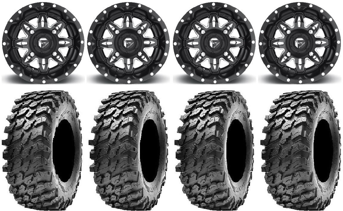 Fuel Lethal Black 15" Wheels 30" Rampage Tires Can-Am Maverick X3 ...