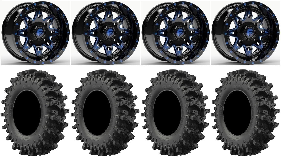 Fuel Lethal Blue 14" Wheels 28" MotoSlayer Tires Sportsman RZR Ranger ...