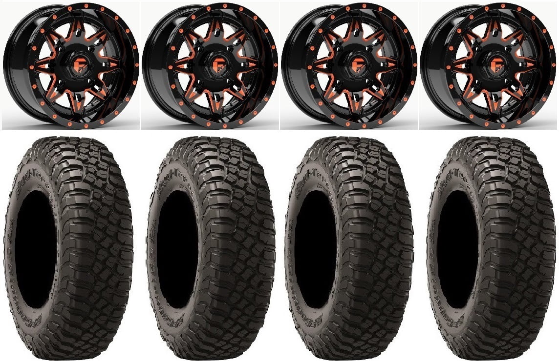 Fuel Lethal Orange 14" Wheels 32" BFG KM3 Tires Polaris RZR XP 1000 ...