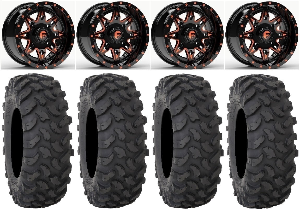 Fuel Lethal Orange 15" Wheels 30" XTR370 Tires Sportsman RZR Ranger ...
