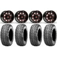 "Fuel Lethal 15"" Gloss Black/Red Wheels, 29"" Maxxis Tires Kit for Can ...