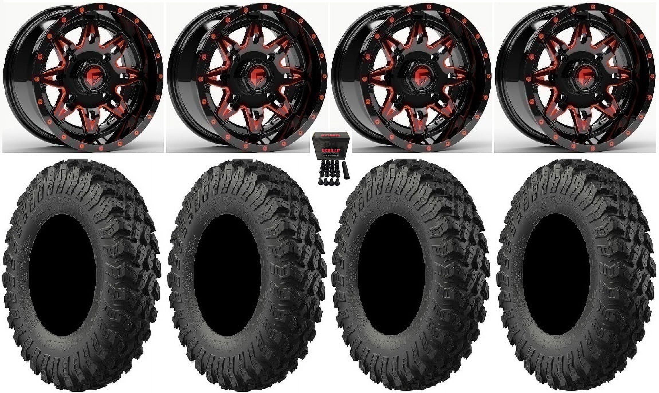 Fuel Lethal Red 15" Wheels 30" MotoRally Tires Can-Am Maverick X3 ...