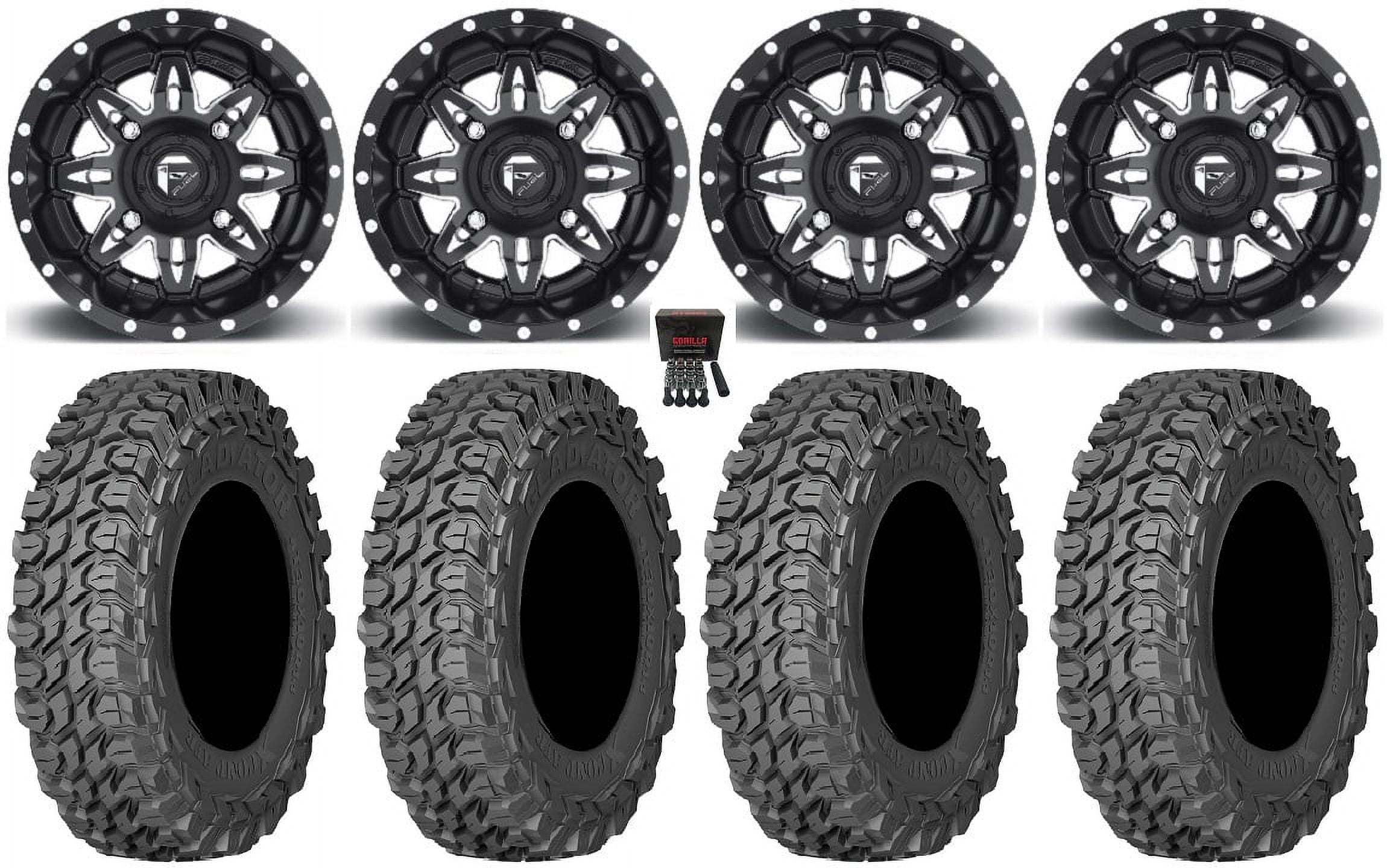 Fuel Lethal Wheels Black 32" X Comp ATR Tires Sportsman RZR Ranger ...