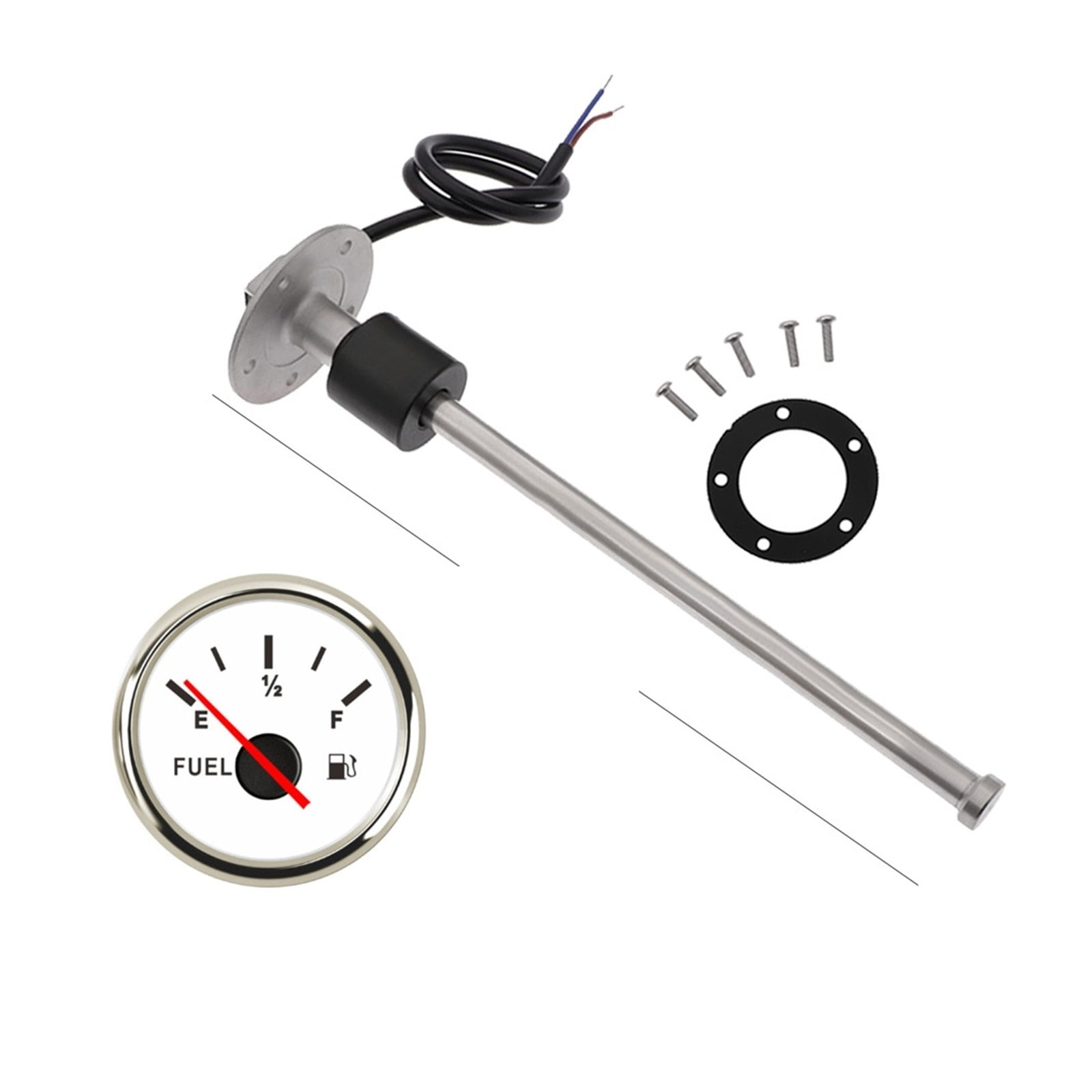 Fuel Level Gauge 0-190 Ohm Oil Tank Level Indicator With Fuel Level Sensor For Boat Car RV ...