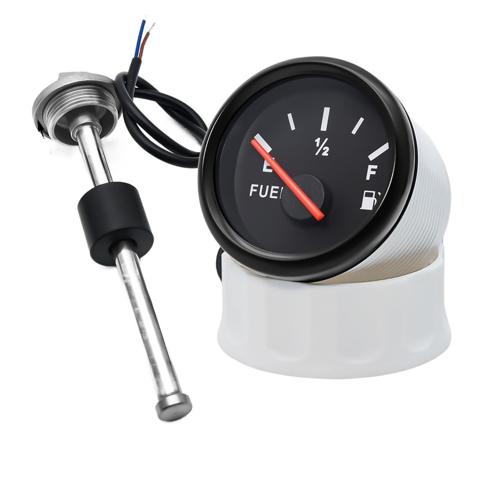 Fuel Level Sensor 0-190 Ohm With 52mm Fuel Level Gauge Meter Red Backlight For Diesel Gasoline ...