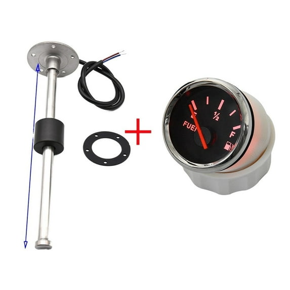 Fuel Level Sensor 0-190ohm With Fuel Level Gauge 52MM Oil Liquid Tank Fuel Level Indicator Red ...