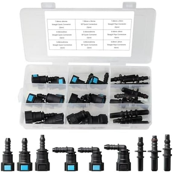 Fuel Line Quick Connect Kit 24PCS,Assorted 5/16 3/8 Fuel Line Fittings ...