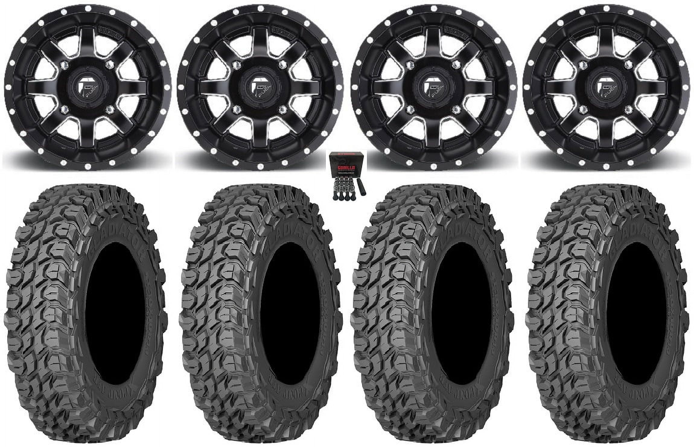 Fuel Maverick 15" Wheels Black 32" X Comp ATR Tires Polaris RZR XP 1000 ...