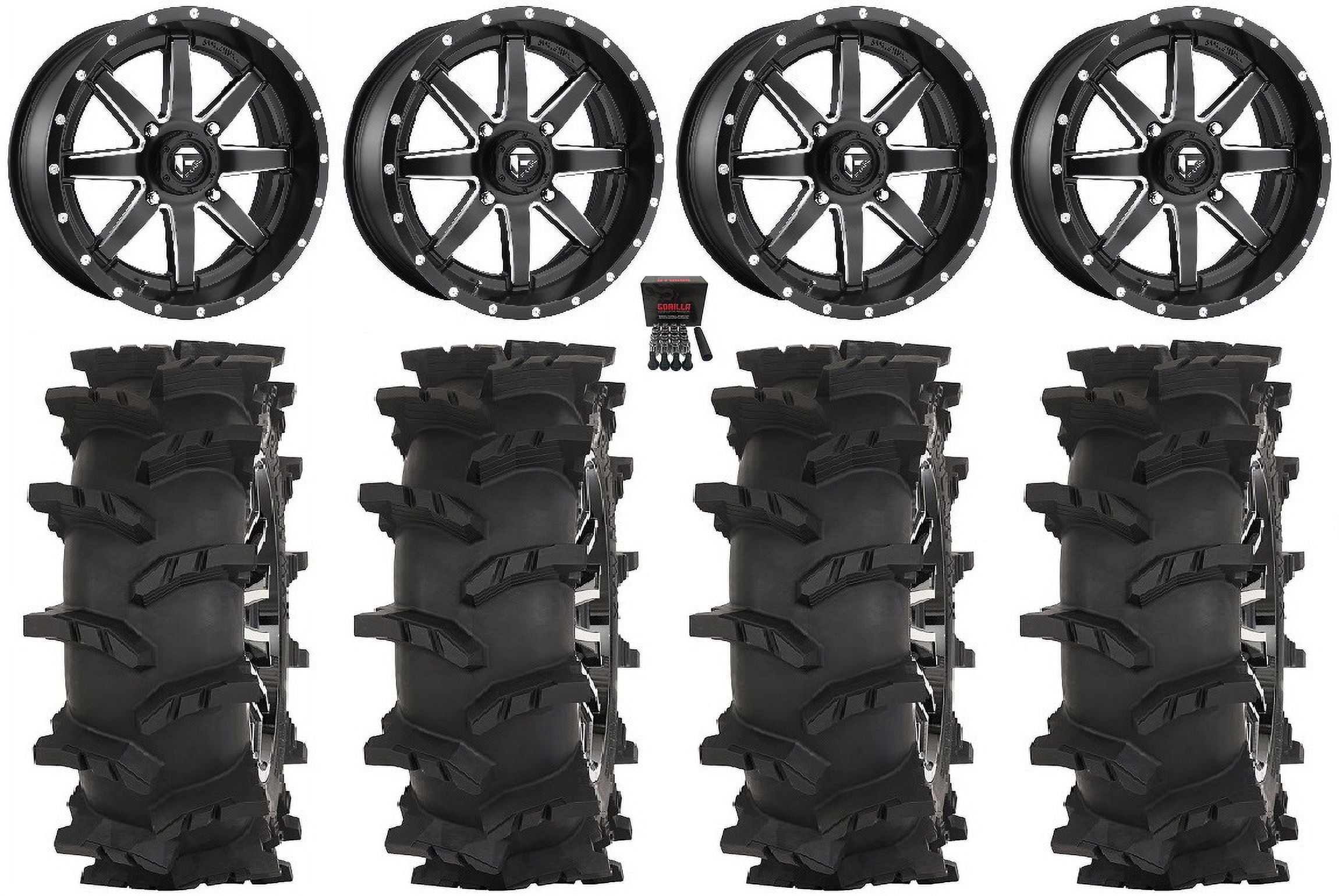 Fuel Maverick 18" Wheels Black 33" Outlaw Max Tires Sportsman RZR ...