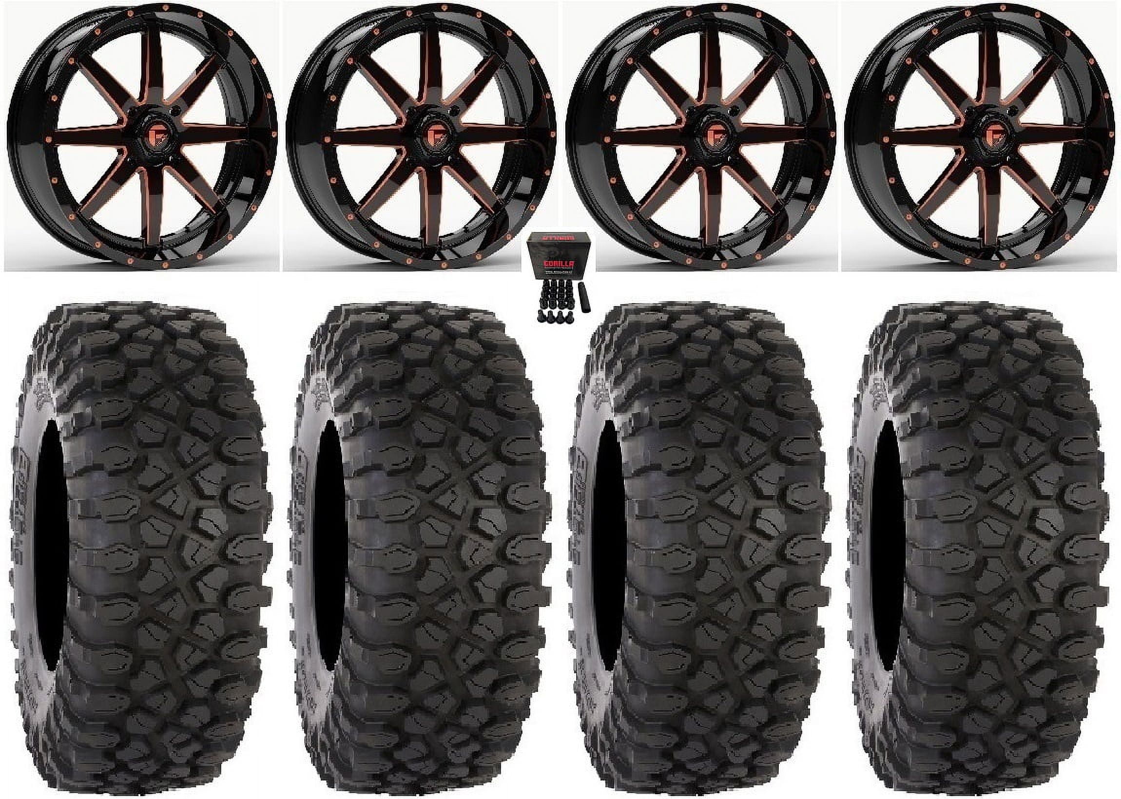 Fuel Maverick 18" Wheels Orange 35" XC450 Tires Kawasaki Mule Pro FXT ...