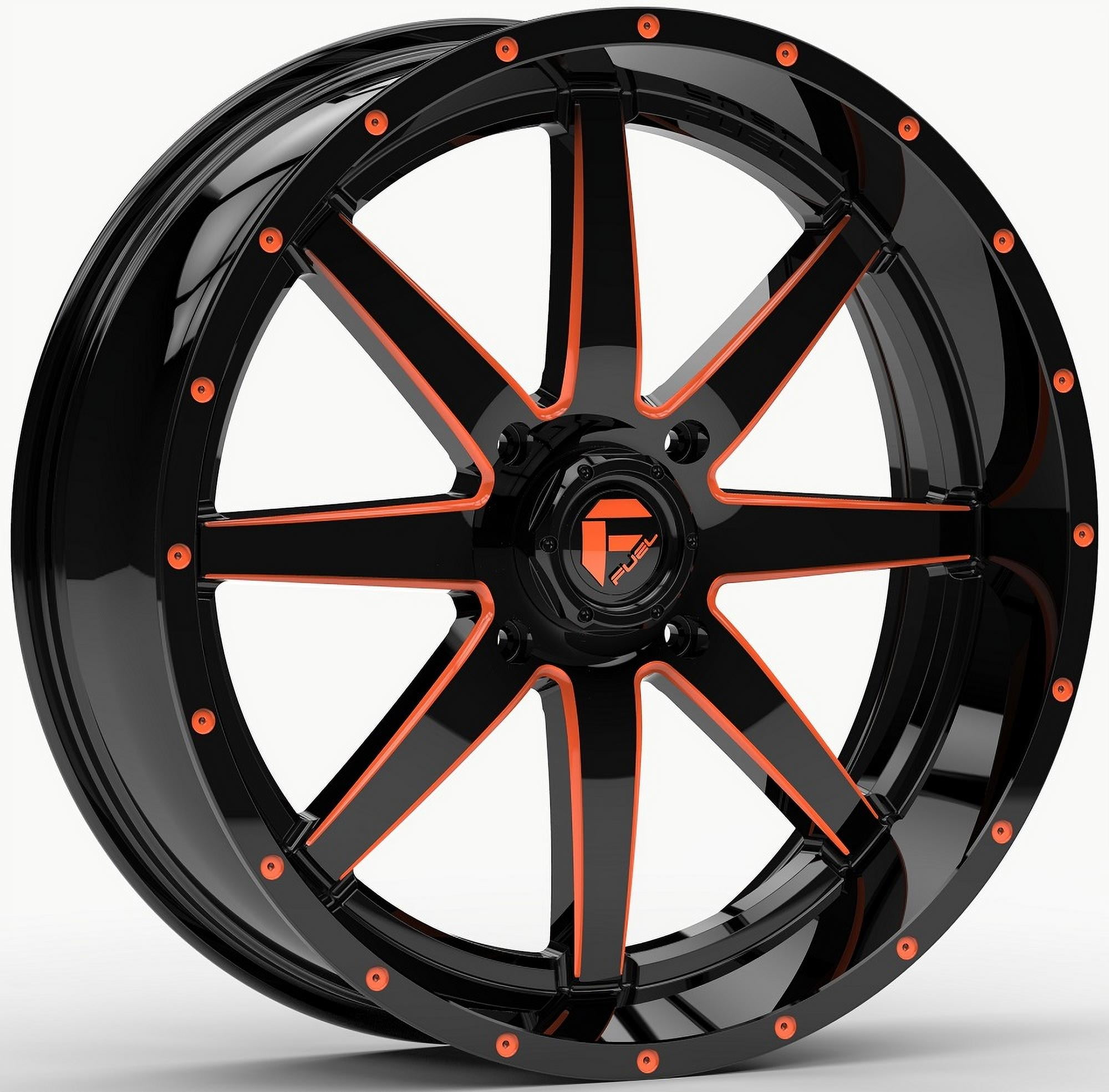 Fuel Maverick 20x7 ATV/UTV Wheel - Gloss Black/Orange (4/156) 4+3 ...