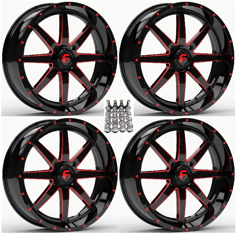 Fuel Maverick ATV Wheels Red/Black 20" Sportsman 550 850 1000 - Walmart.com