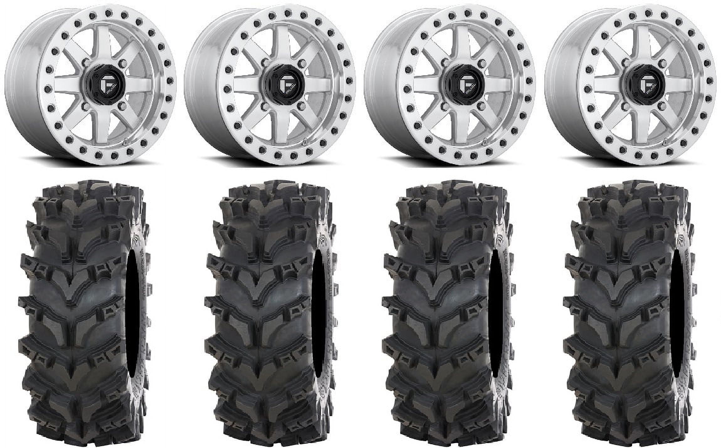 Fuel Maverick Bdlk 14" Wheels Machined 32" Out&Back Max Tires Can-Am ...