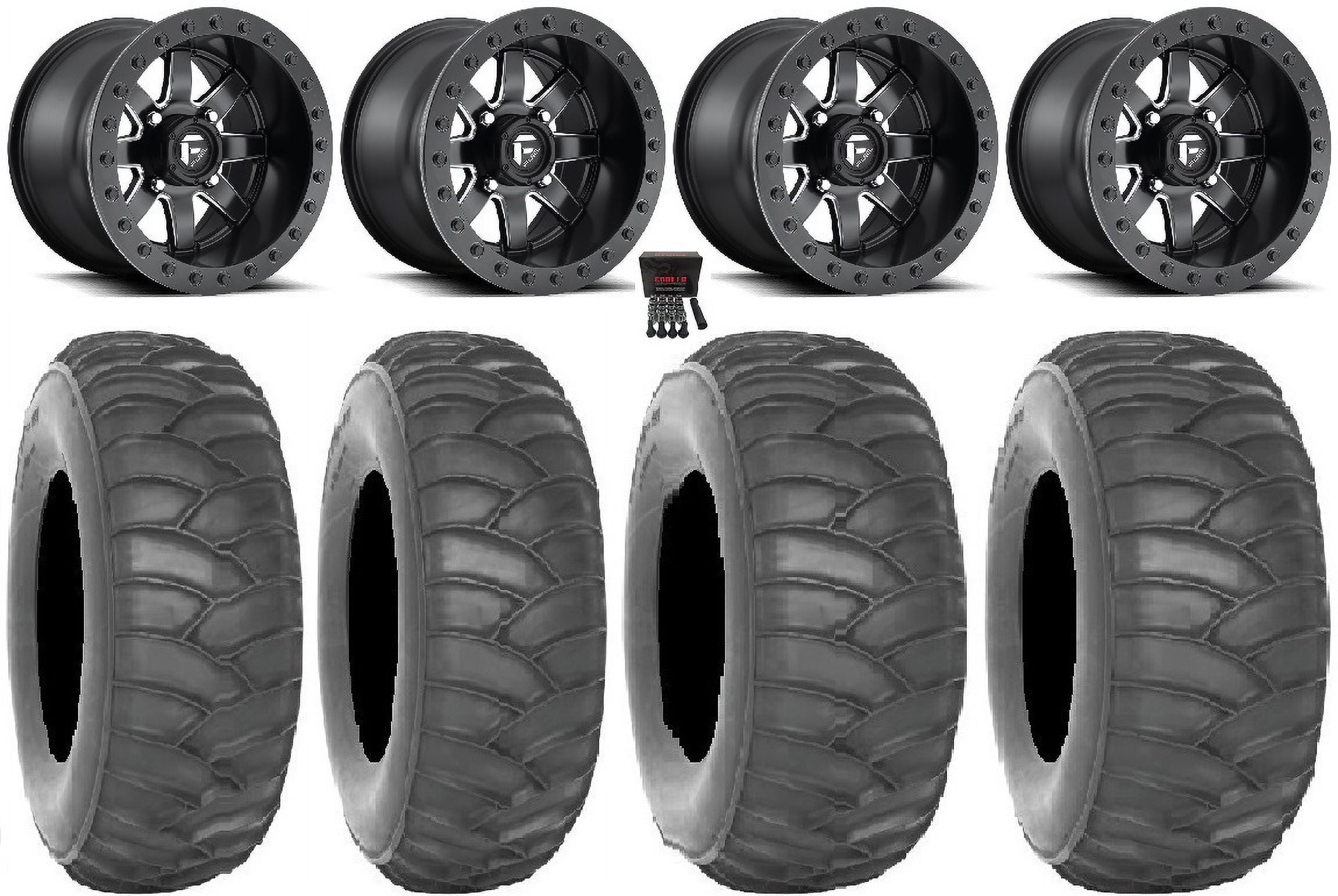 Fuel Maverick Beadlock 15" Wheels Milled 35" SS360 Tires Polaris RZR XP ...