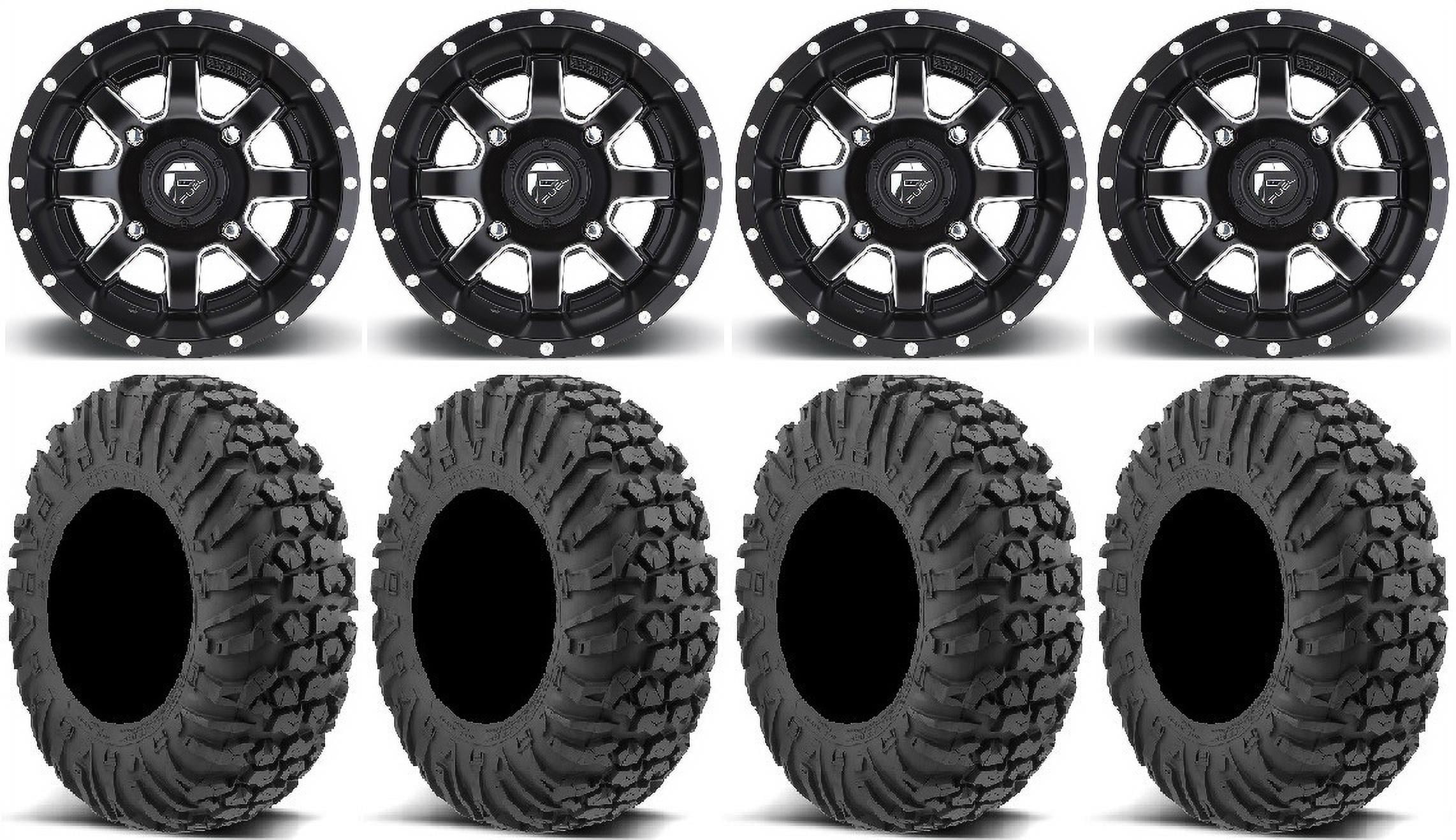 Fuel Maverick Black 14" Wheels 32" MotoVator Tires Polaris RZR XP 1000 ...