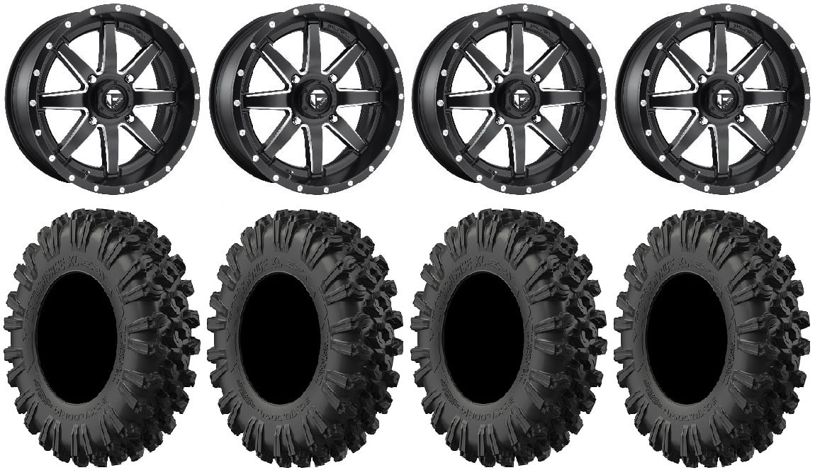 Fuel Maverick Black 18" Wheels 40" MotoRavage XL Tires Polaris RZR XP ...