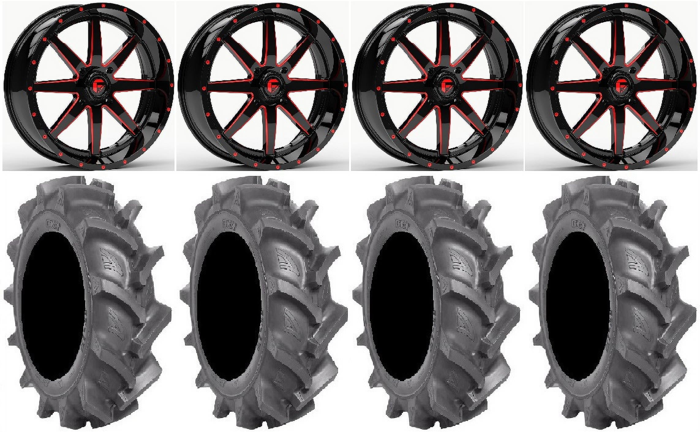 Fuel Maverick Red 20" Wheels 33" BKT AT 171 Tires Sportsman RZR Ranger ...