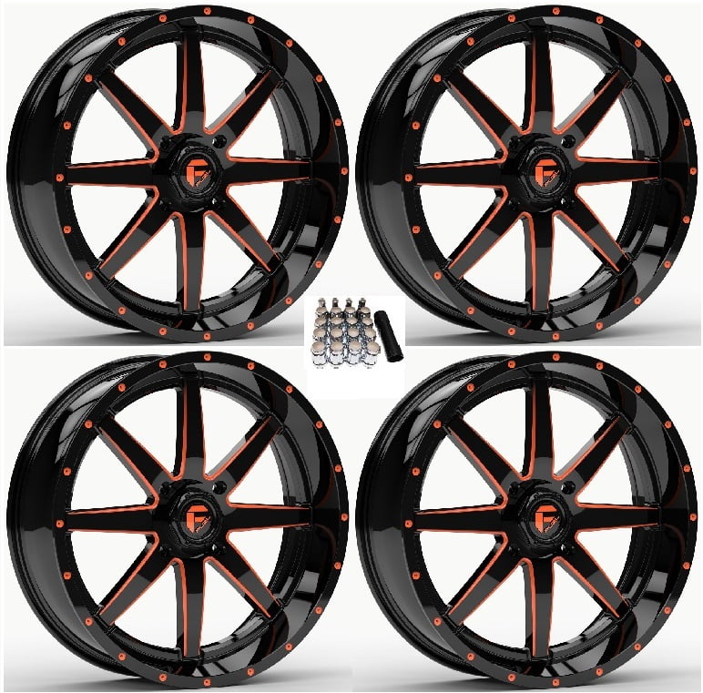 Fuel Maverick UTV Wheels Orange/Black 22" Kawasaki Mule Pro FXT ...