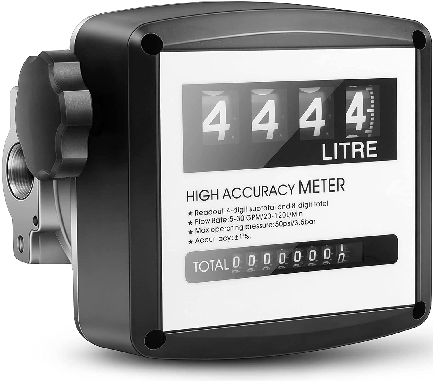 Fuel Meter Gauge 1 Inch 4 Digital Diesel Gas Mechanical Fuel Oil Flow ...