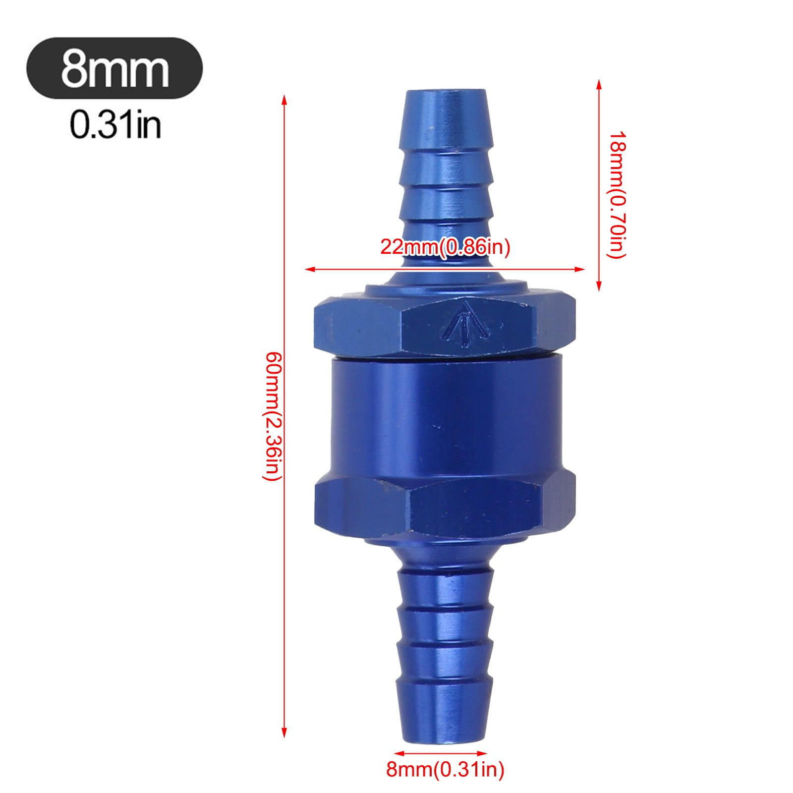 Fuel Non Return Check Valve 6-12mm Petrol Diesel Water Fuel Line ...