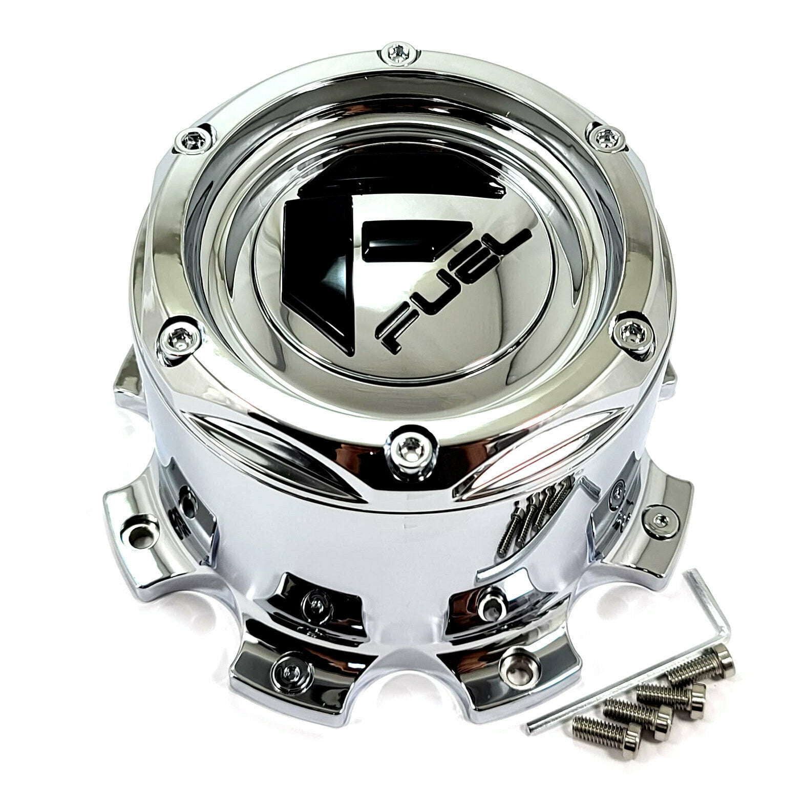 Fuel Mono FUEL CHROME CAP FOR 8X6.5/8X170 (3.34") - 1004-09 - Walmart.com