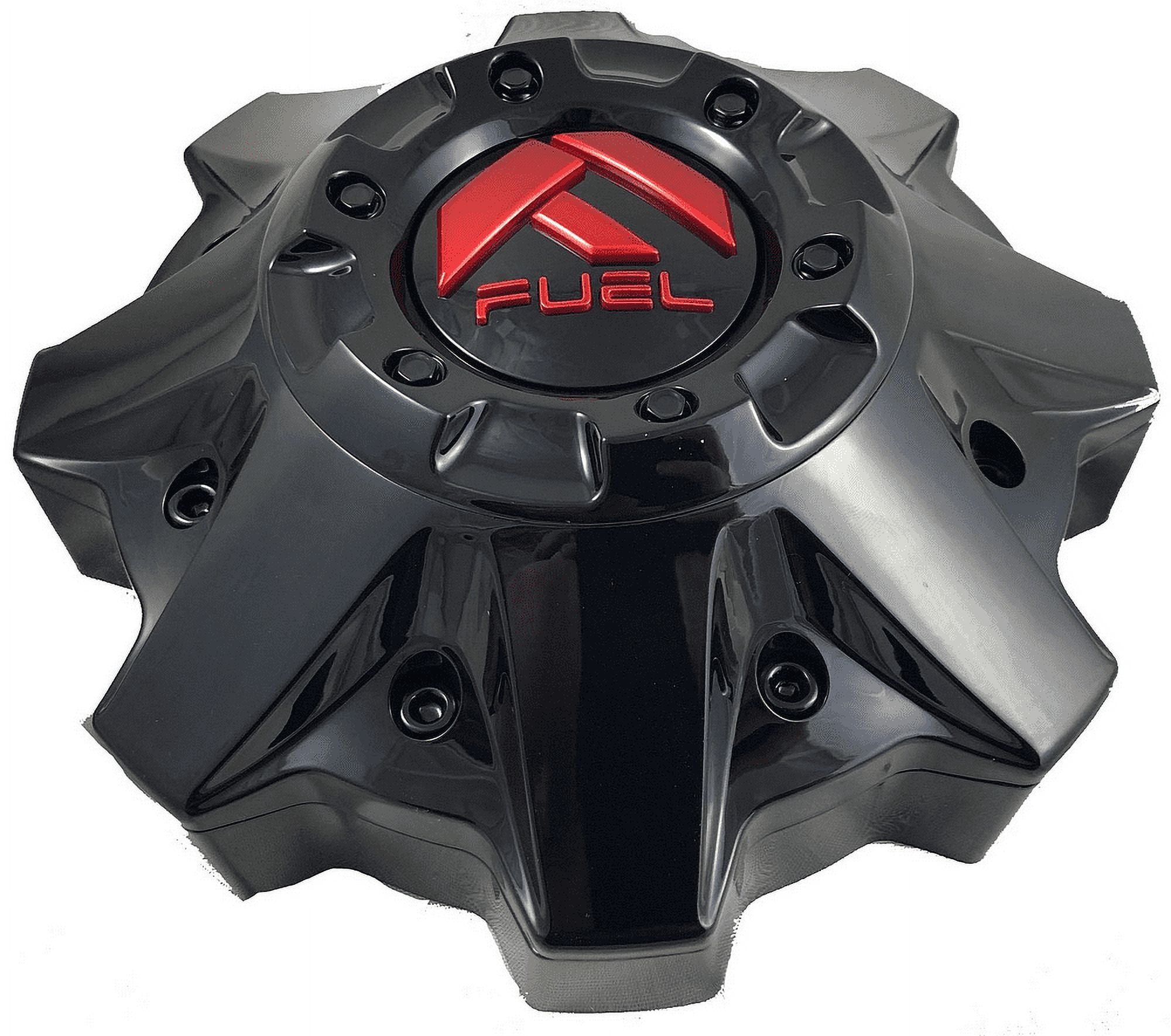 Fuel Off-Roads Gloss Black Wheel Center Hub Cap Red 8-1/2"OD Bolt-On ...