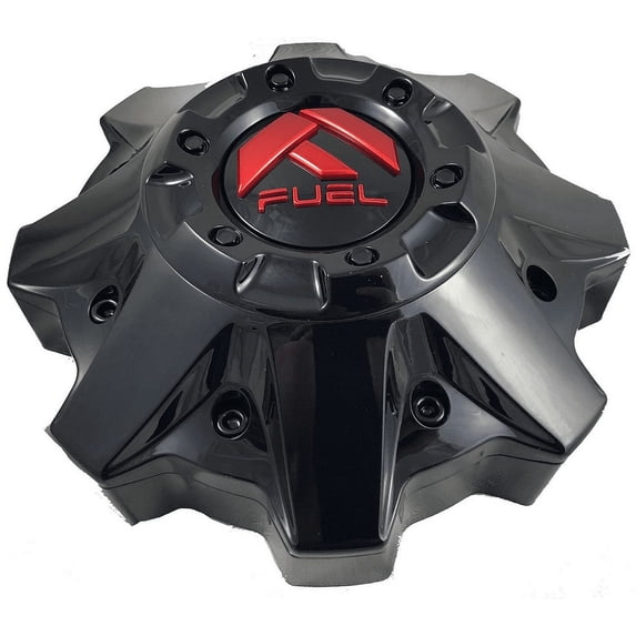 Fuel Off-Roads Gloss Black Wheel Center Hub Cap Red 8-1/2"OD Bolt-On ...