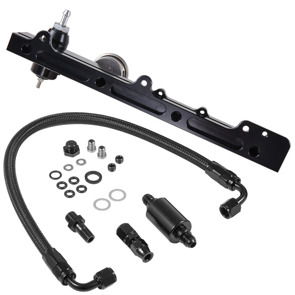 Fuel Pressure Regulator Gauge Rail Line Kit For B-Series B16 B18 B20 Si ...