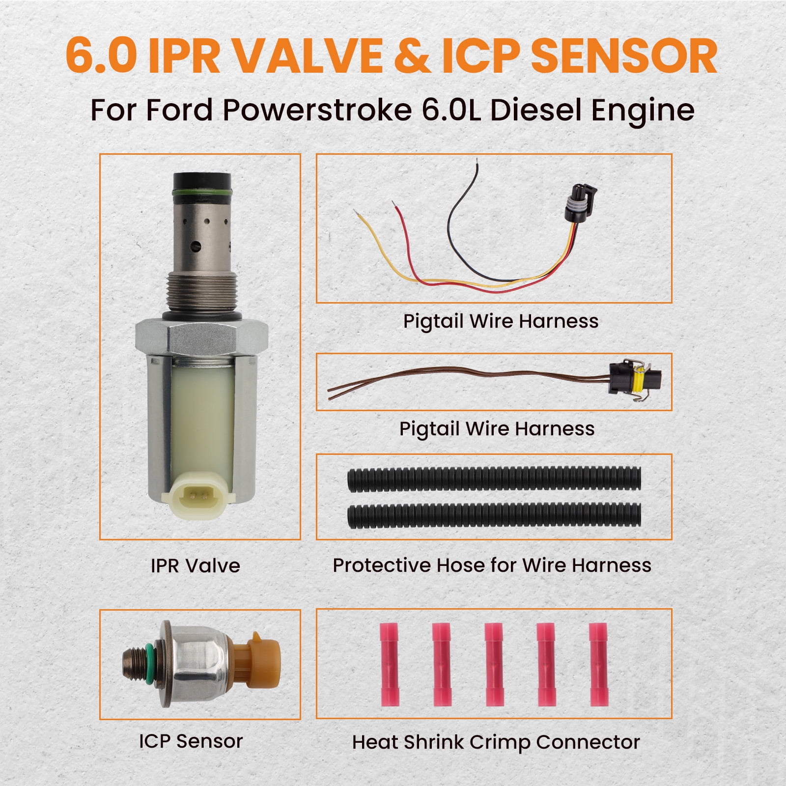 Fuel Pressure Regulator IPR & ICP Sensor Kit with Pigtail Harness for ...