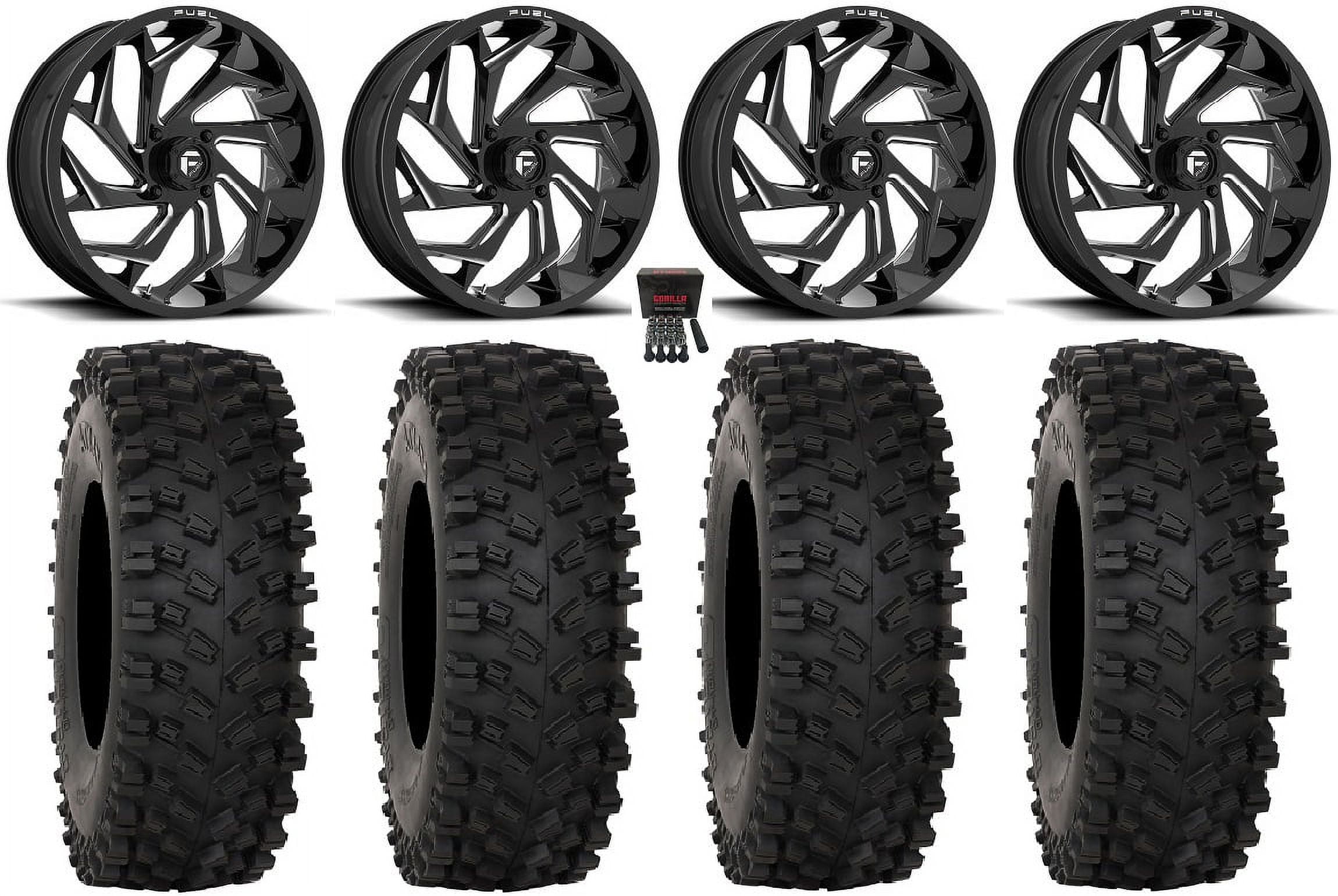 Fuel Reaction 18" Wheels Black 35" ATX470 Tires Polaris RZR XP 1000 ...