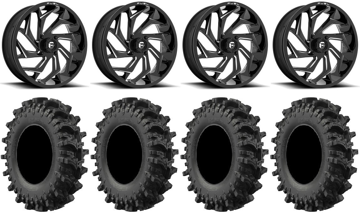 Fuel Reaction 24" Wheels Black 40" MotoSlayer Tires Sportsman RZR ...