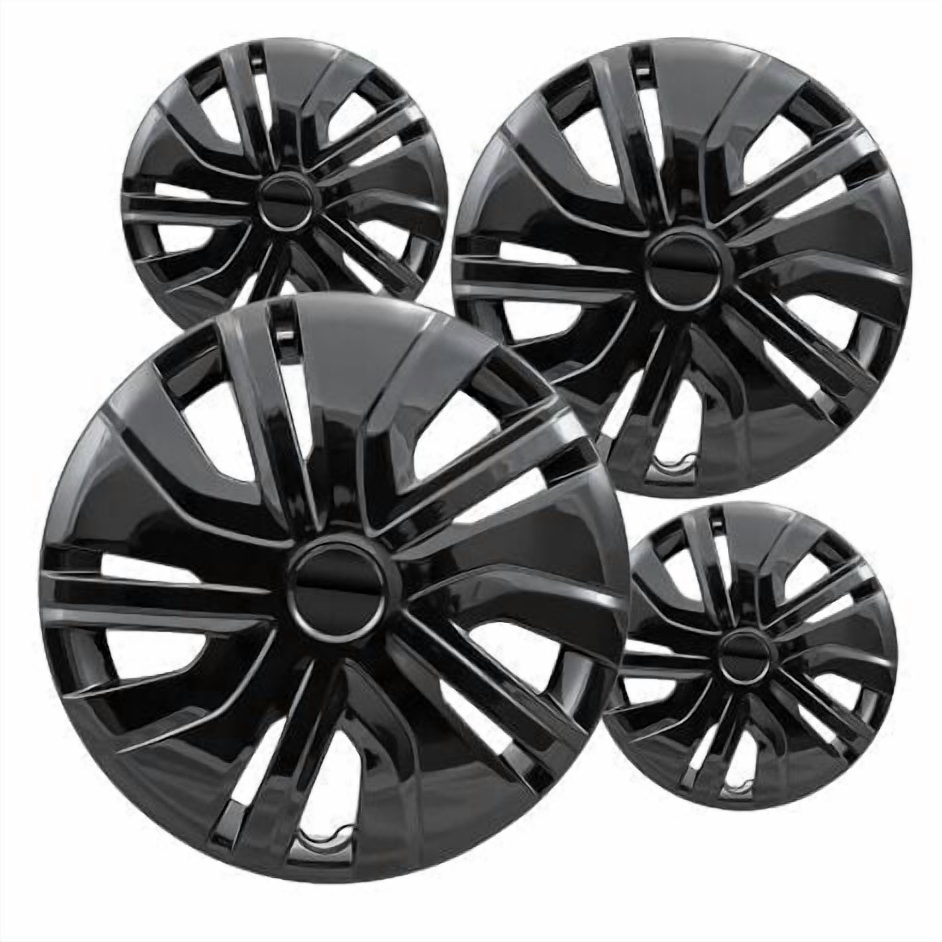 Fuel Rider Set of 4 14 inch Gloss Black Snap-On Hubcaps With 10 Spoke ...