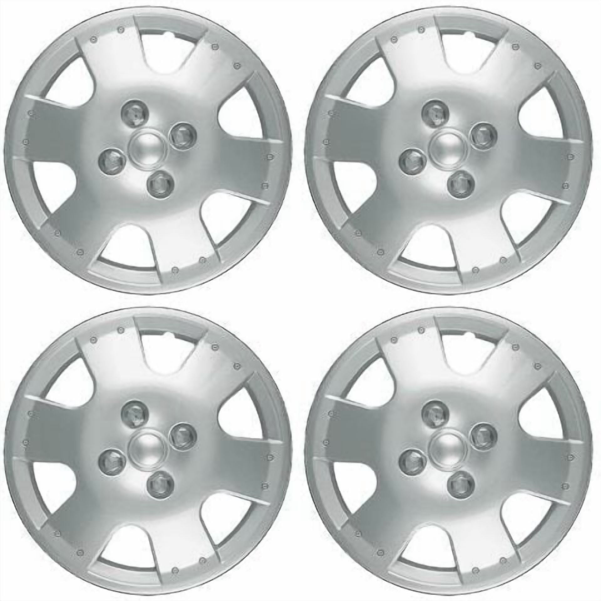 Fuel Rider Set of 4 14 inch Silver Snap-On Hubcaps With 6 Spoke ...