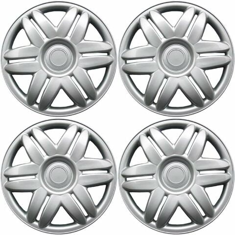 Fuel Rider Set of 4 15 inch Silver Snap-On Hubcaps With 12 Spoke ...