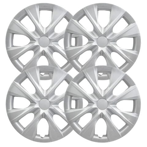 Fuel Rider Set of 4 15 inch Silver Snap-On Hubcaps With 8 Spoke ...